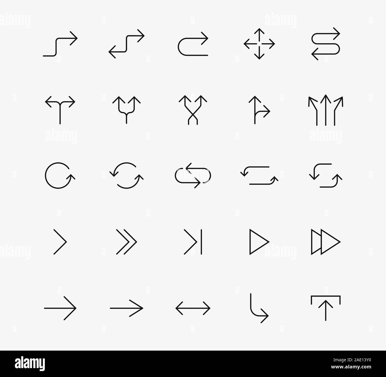 Line Arrow icon set. Vector illustration, flat design Stock Vector ...