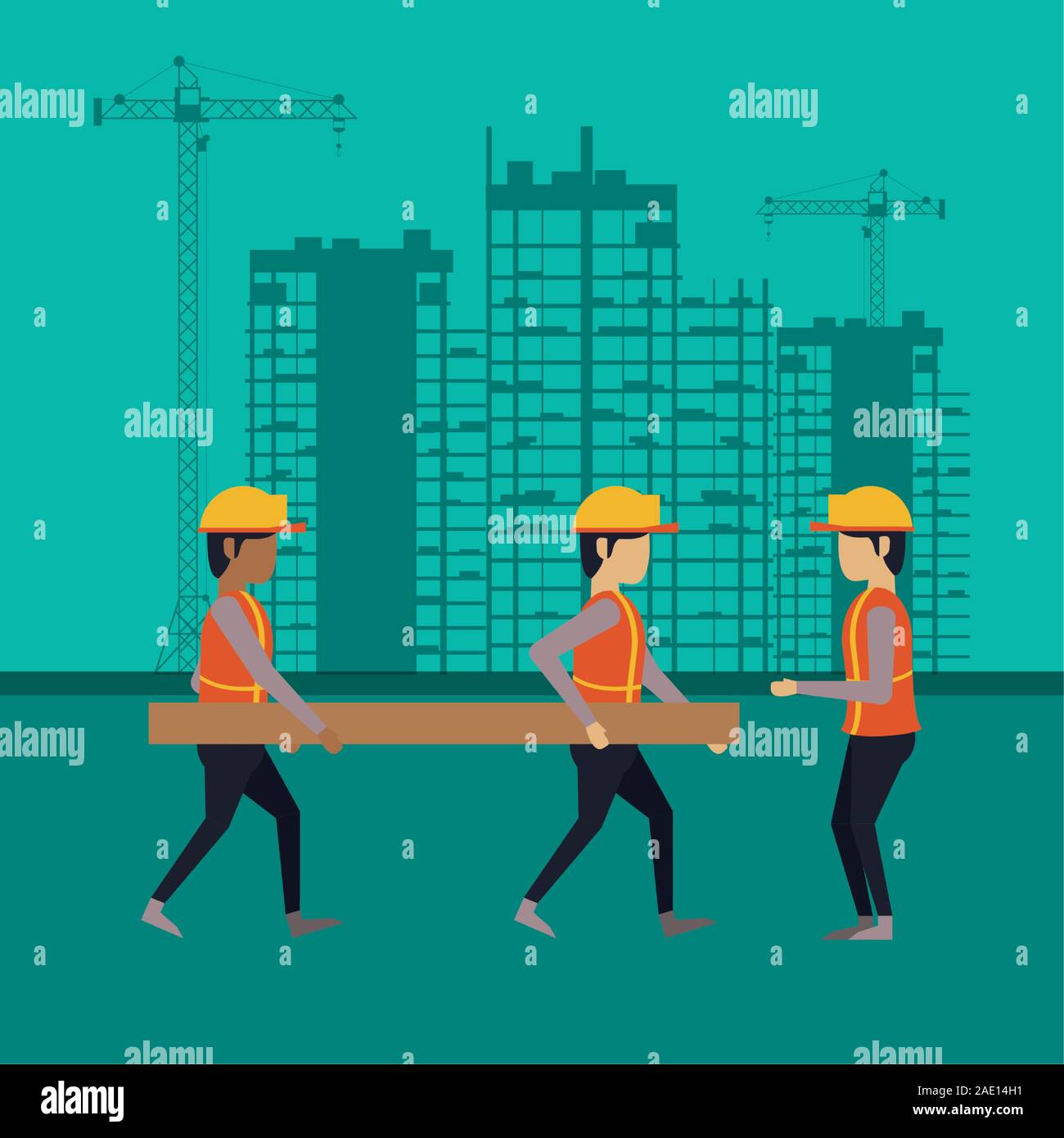 builders working under construction scene Stock Vector Image & Art - Alamy