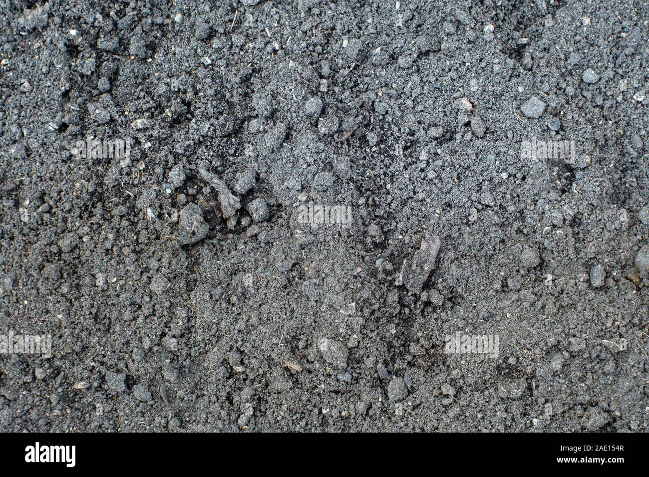 Top view of seamless dark soil texture background with nothing on it ...
