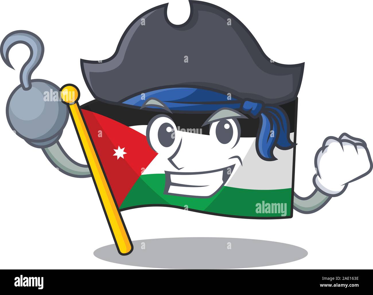 one hand Pirate flag jordan mascot cartoon style Stock Vector Image ...