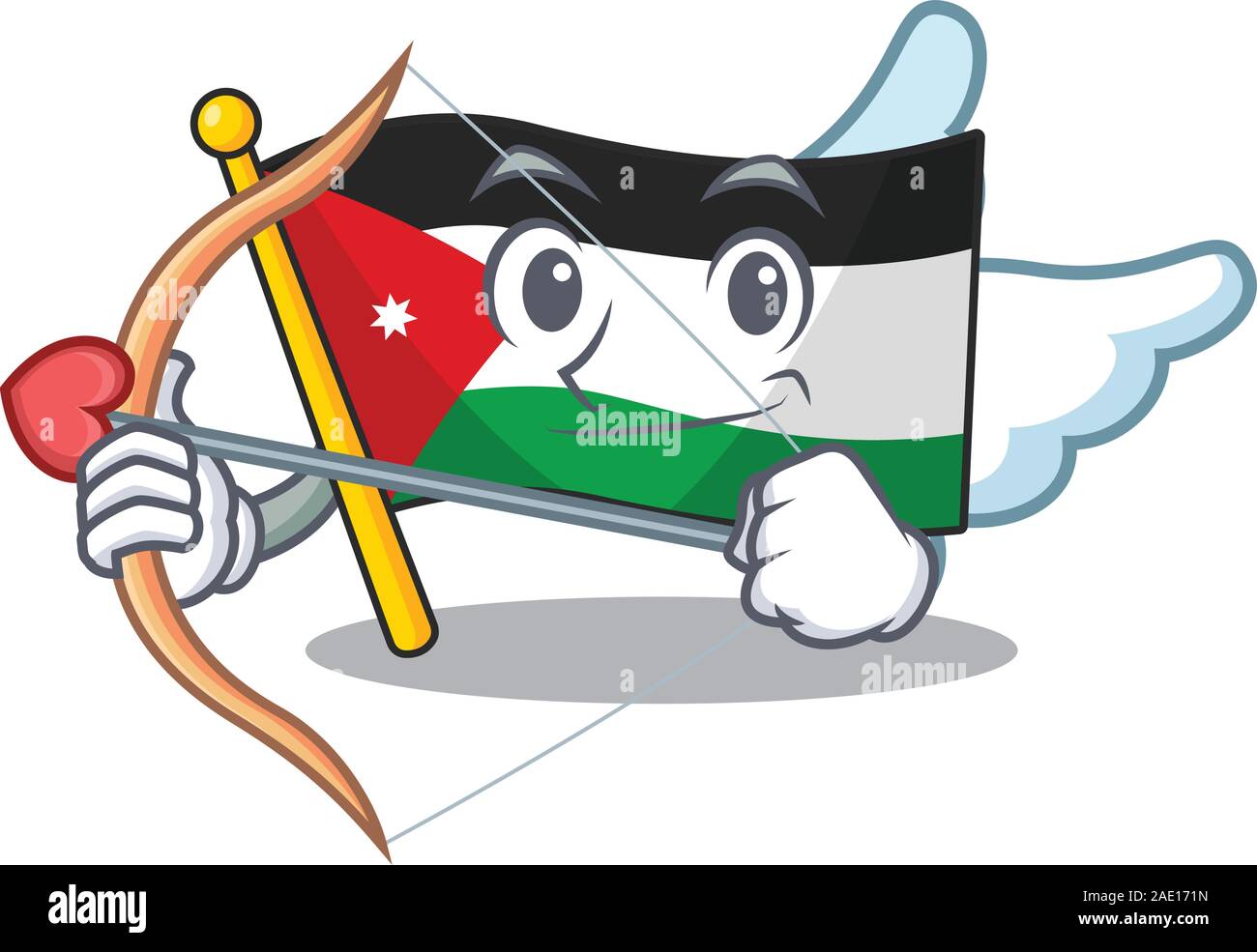 Cute flag jordan Cupid cartoon character with arrow and wings Stock ...