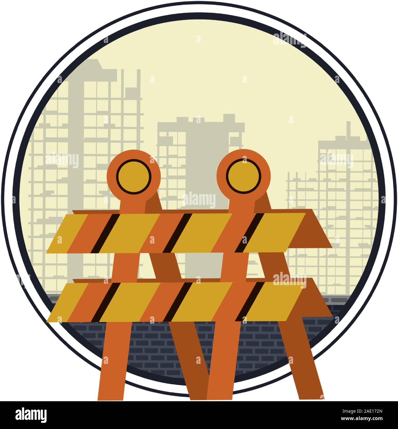 under construction scene with fence Stock Vector Image & Art - Alamy