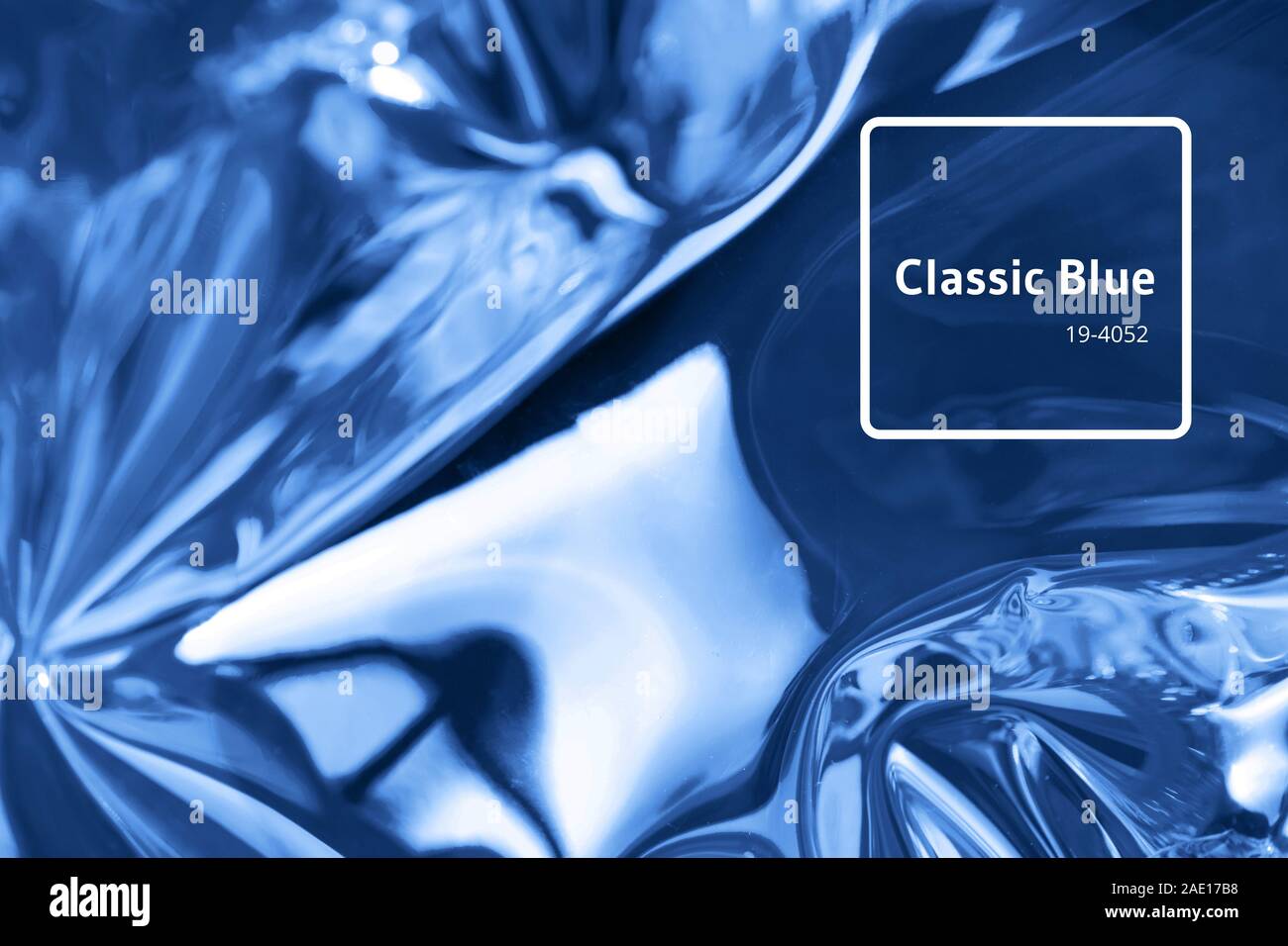 Holographic iridescent surface. Copy space. Bright classic blue ...