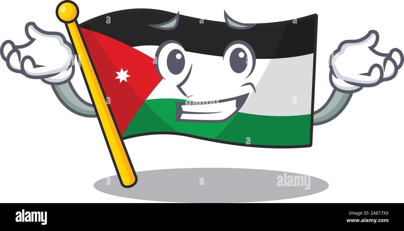 Super Cool Grinning flag jordan mascot cartoon style Stock Vector Image ...