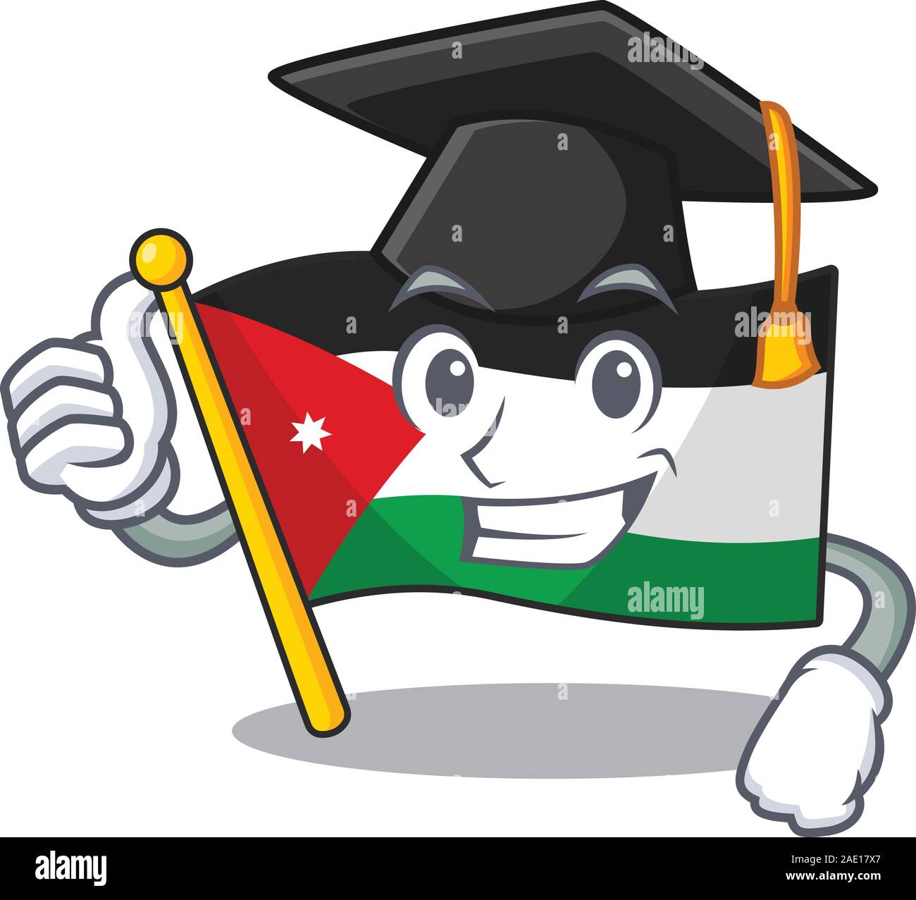 happy flag jordan wearing a black Graduation hat Stock Vector Image ...