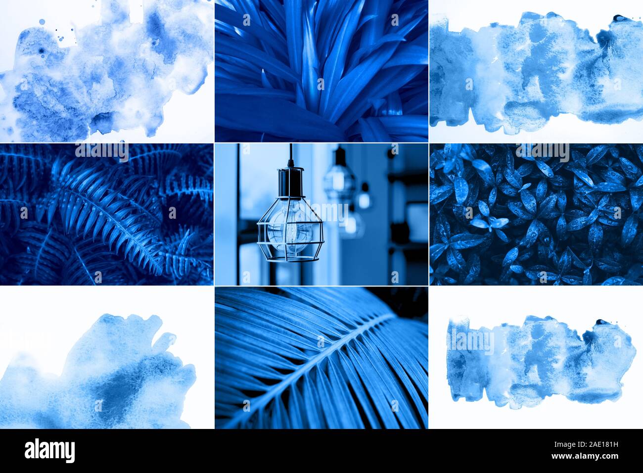 Creative collage tinted in blue color Stock Photo - Alamy