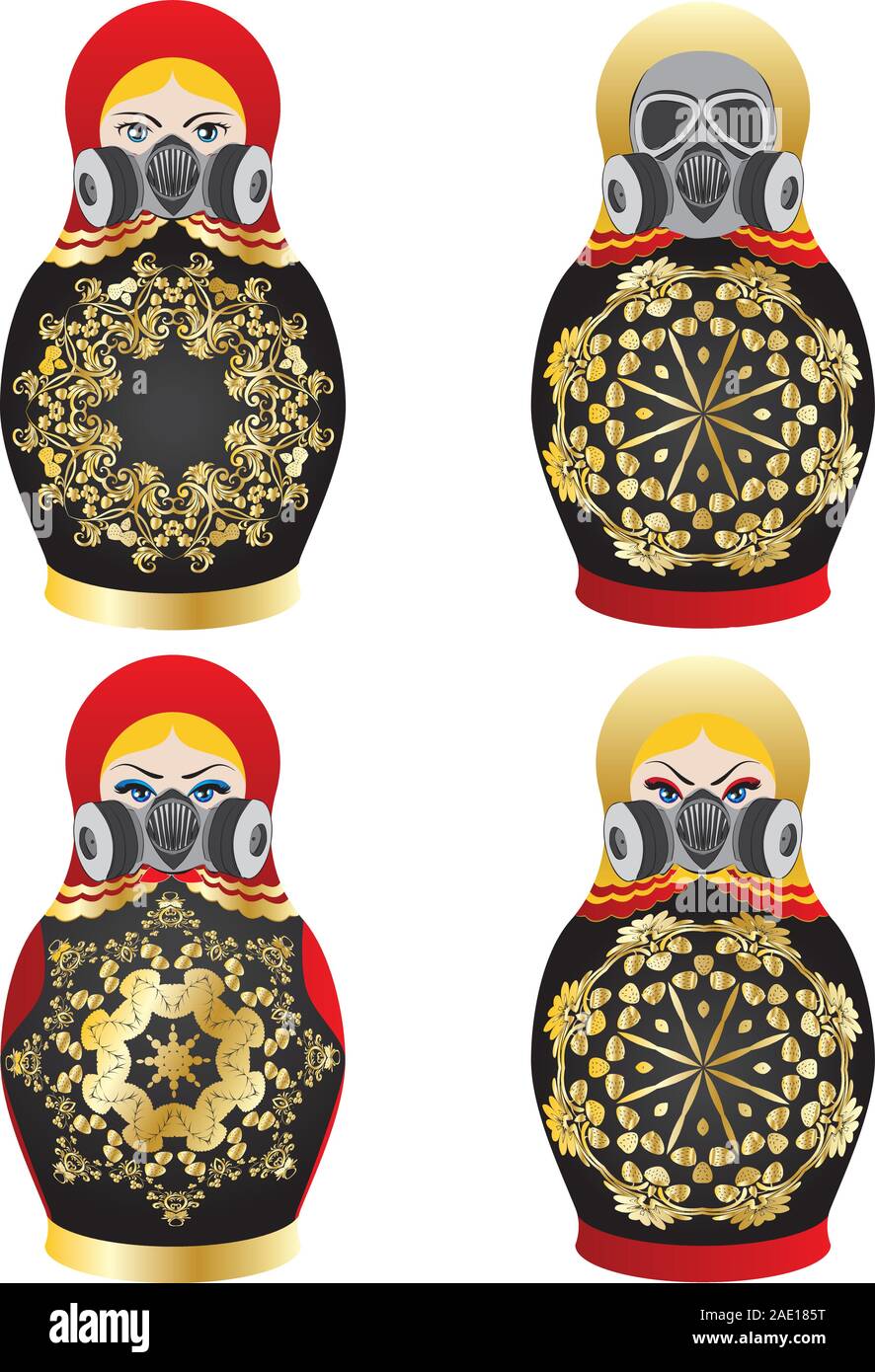 Matryoshka doll in mask Stock Vector Images - Alamy