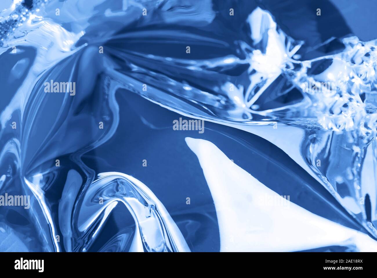 Holographic iridescent surface. Copy space. Bright classic blue ...