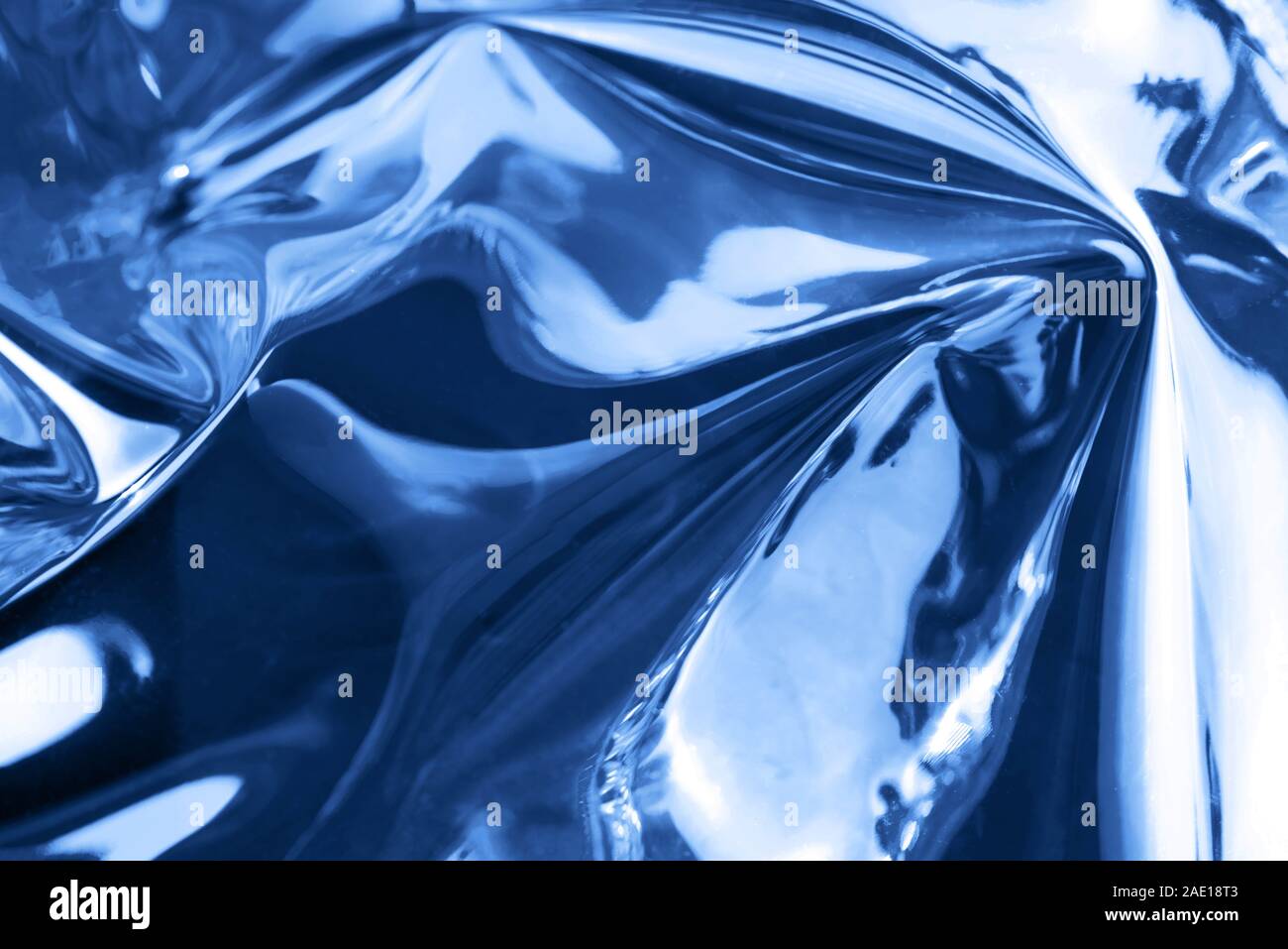Holographic iridescent surface. Copy space. Bright classic blue ...