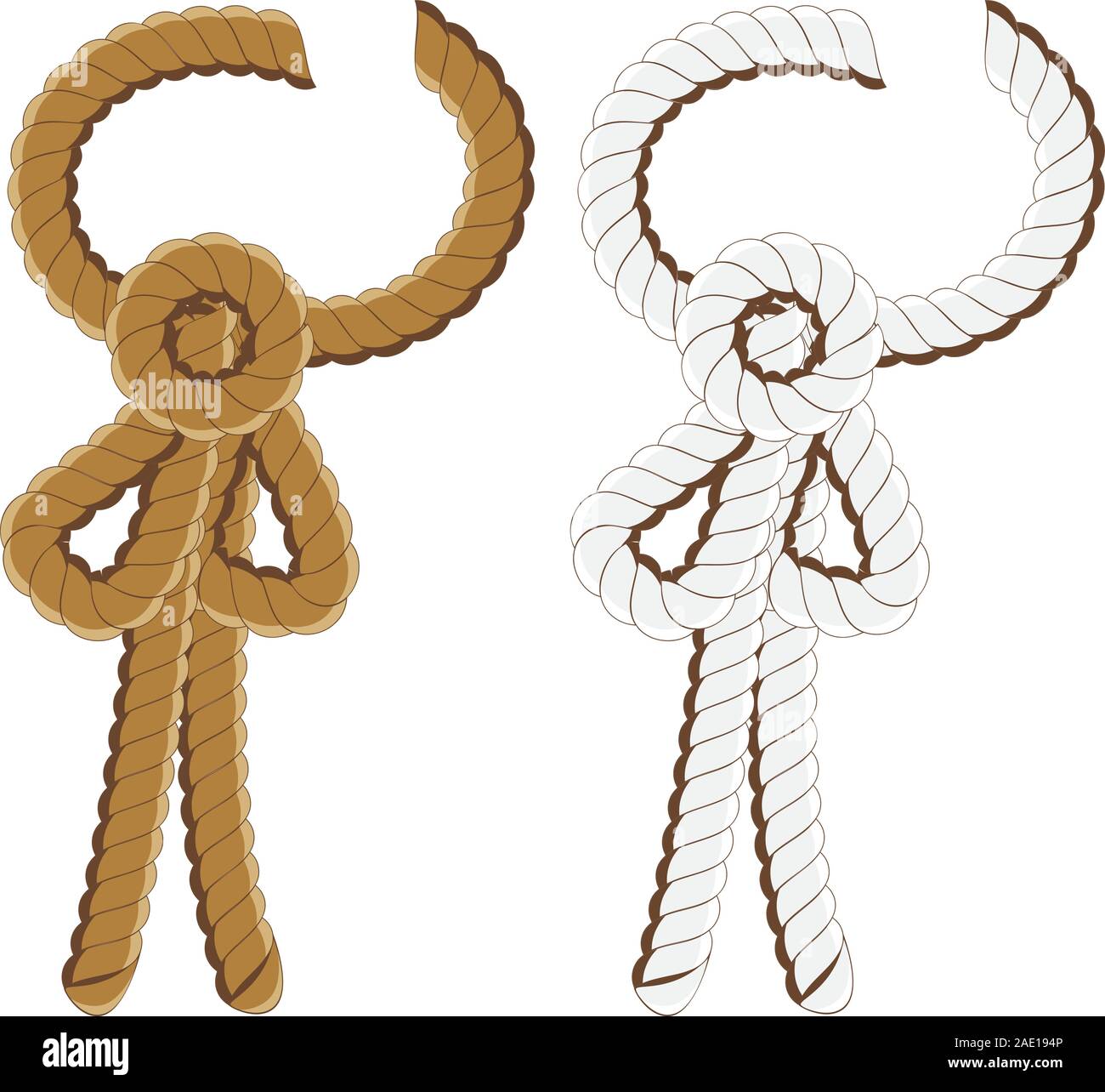 Bow made of old rope on white background Stock Vector Image & Art - Alamy