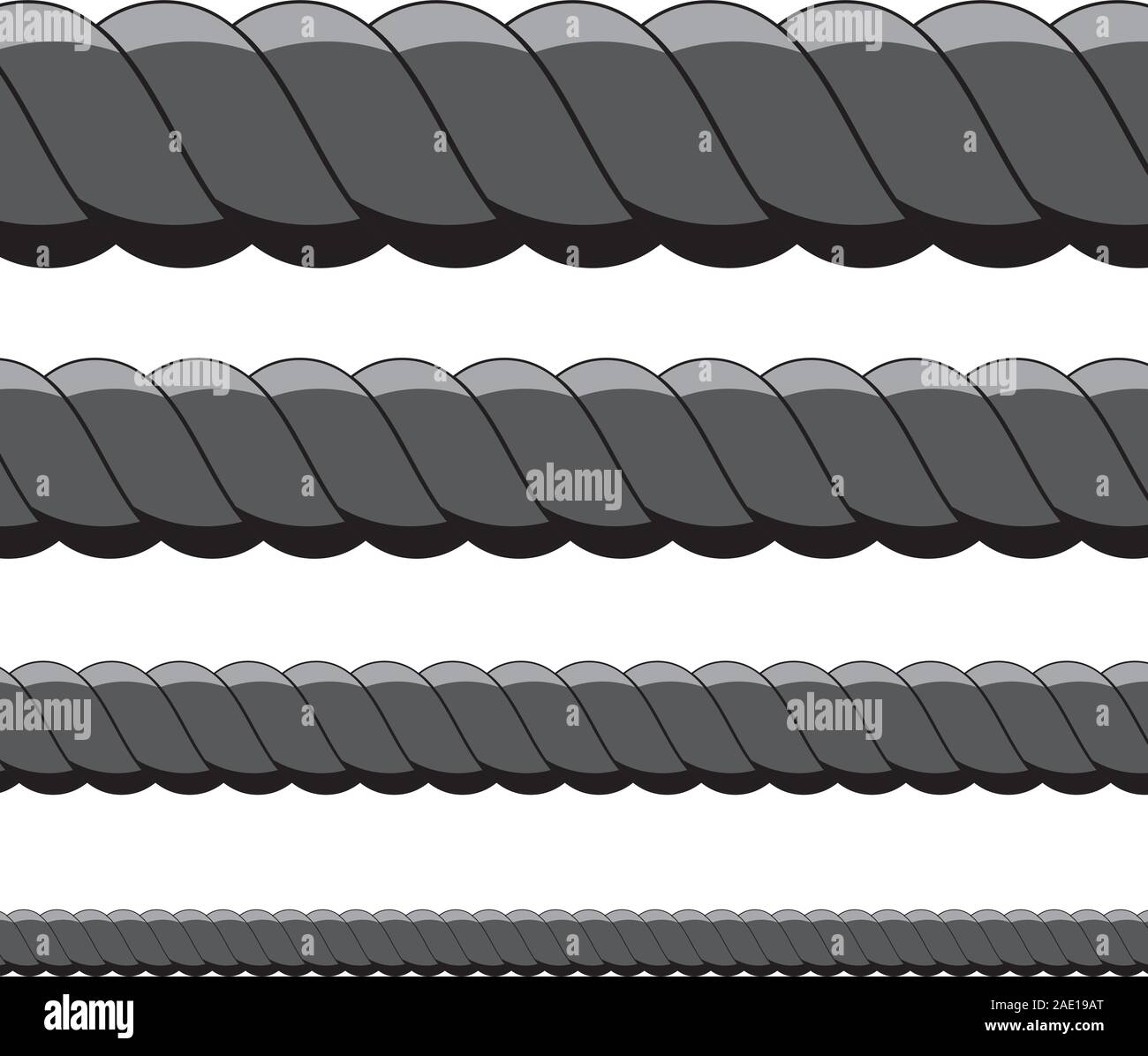 Rope set in different sizes on white background Stock Vector Image ...