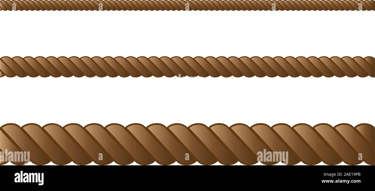 Three ropes in different sizes on white background Stock Vector Image ...