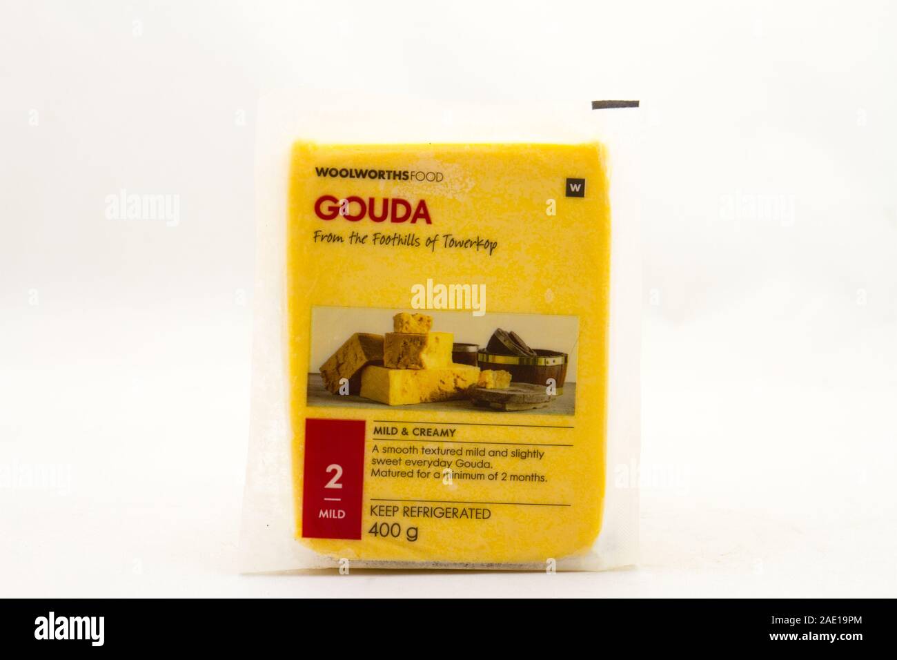 Alberton, South Africa - a block of gouda cheese from Woolworths Food ...