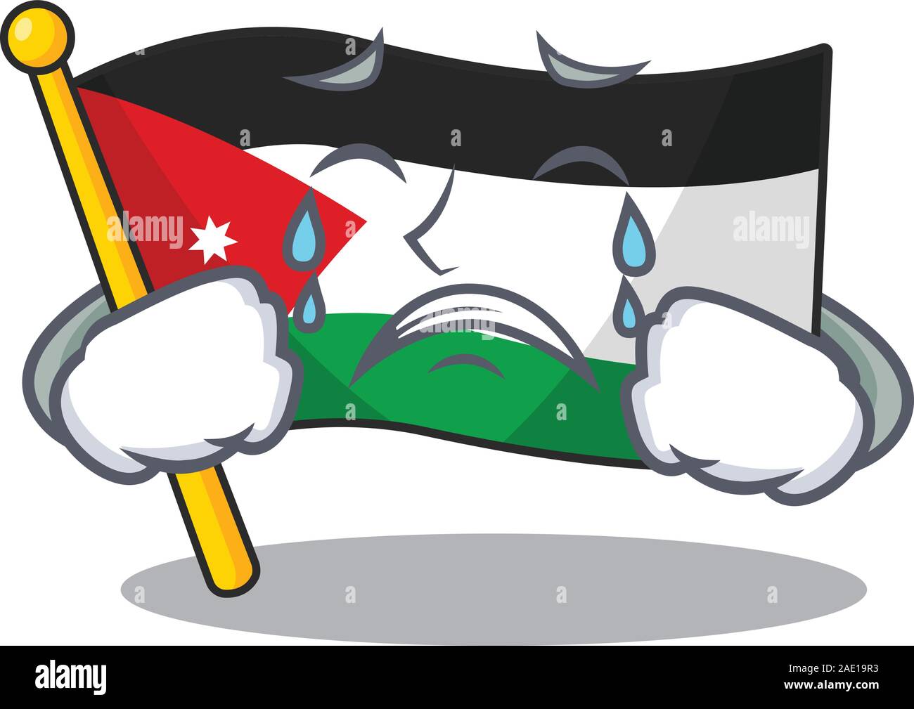 Sad Crying flag jordan mascot cartoon style Stock Vector Image & Art ...