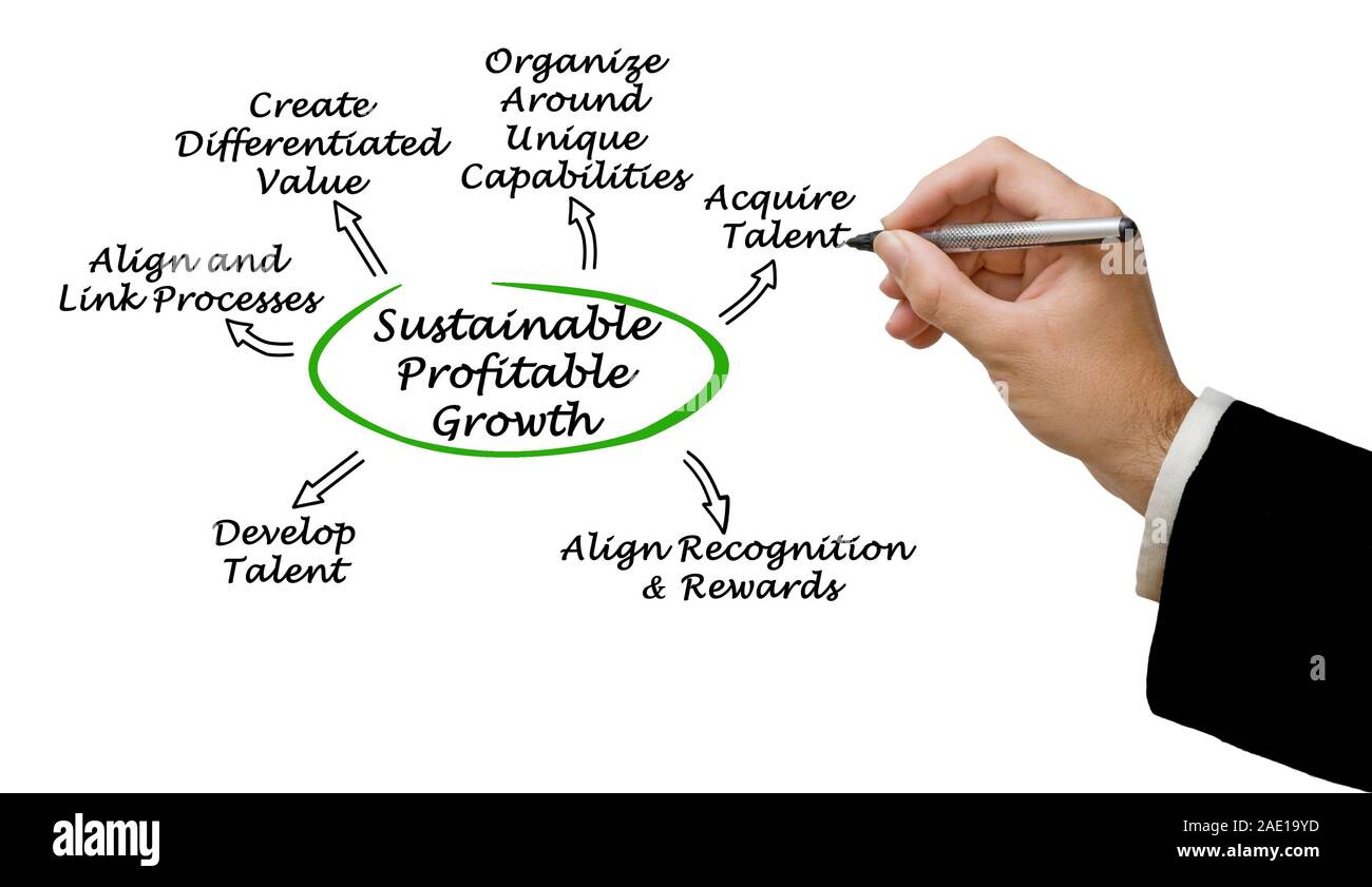 Diagram of Sustainable Profitable Growth Stock Photo - Alamy