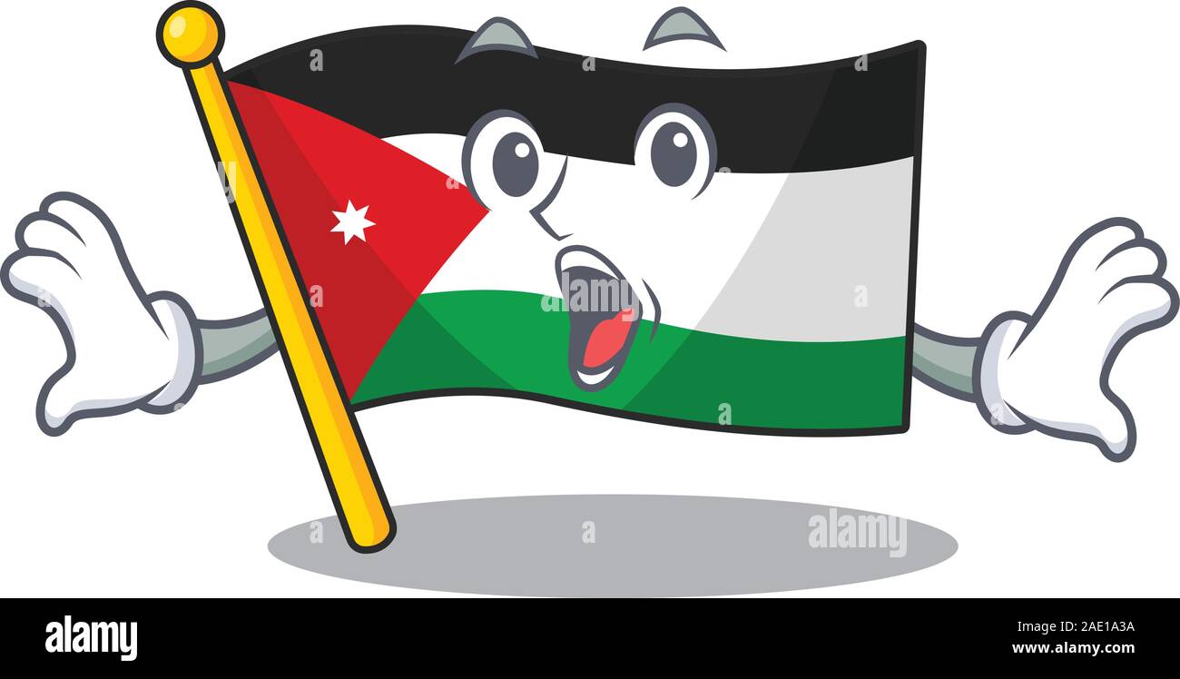 Surprised flag jordan face gesture on cartoon style Stock Vector Image ...