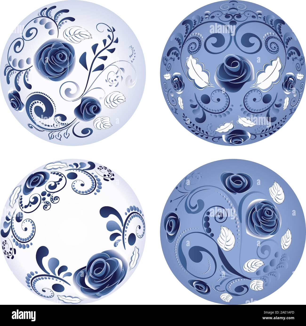 Folk art porcelain Stock Vector Images - Alamy