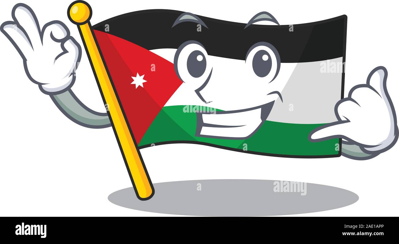 Call me cute flag jordan mascot cartoon style Stock Vector Image & Art ...