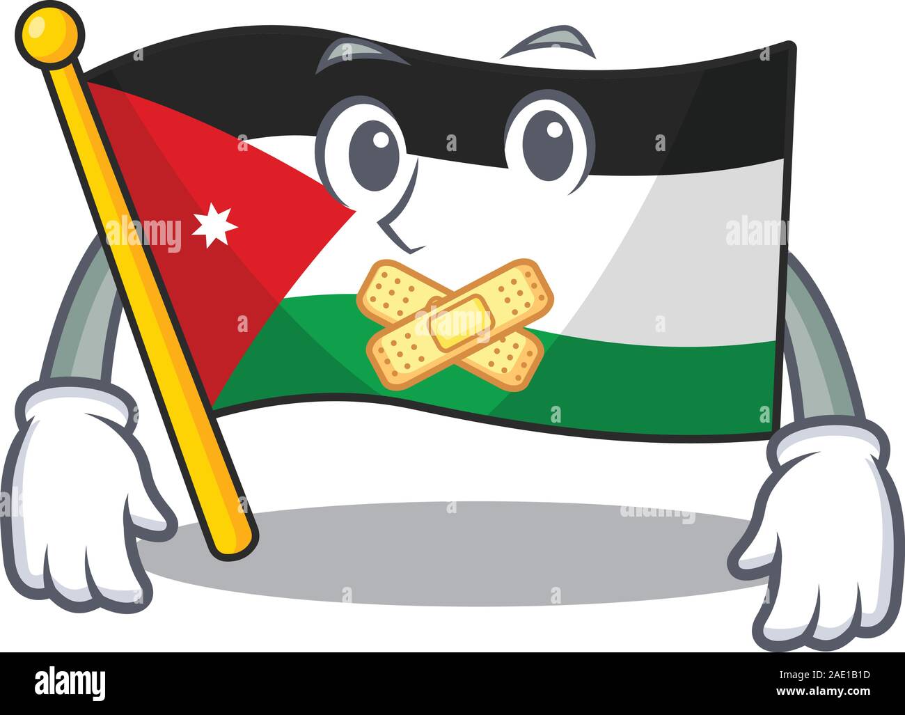 Flag jordan mascot cartoon character style making silent gesture Stock ...