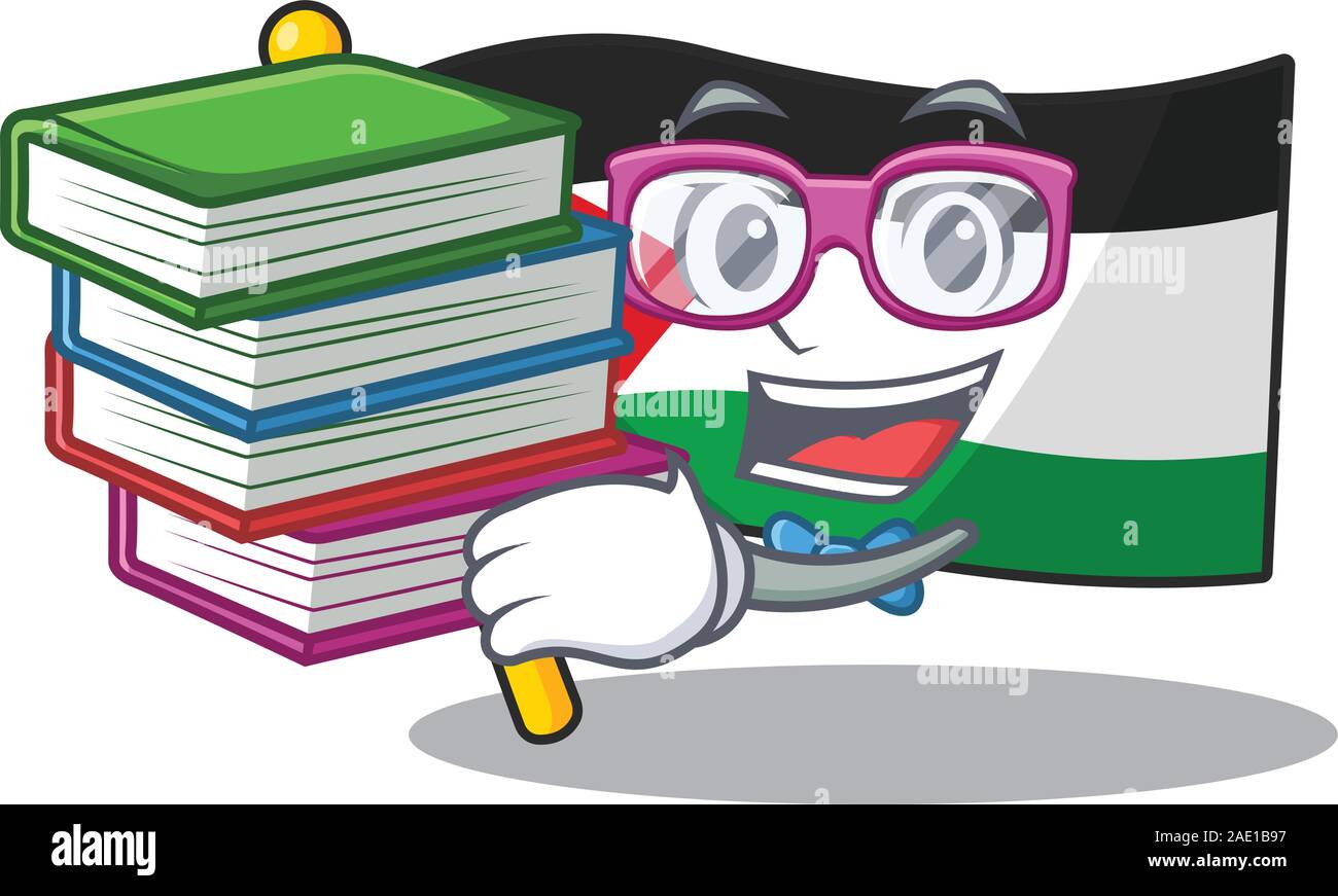 Student with book flag jordan mascot cartoon character style Stock ...