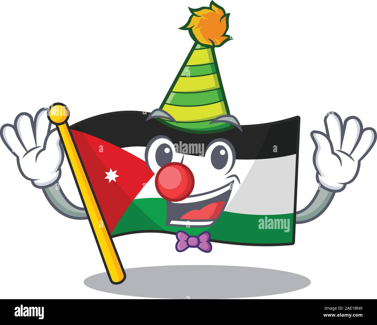 Cute Clown flag jordan placed on cartoon character mascot design Stock ...