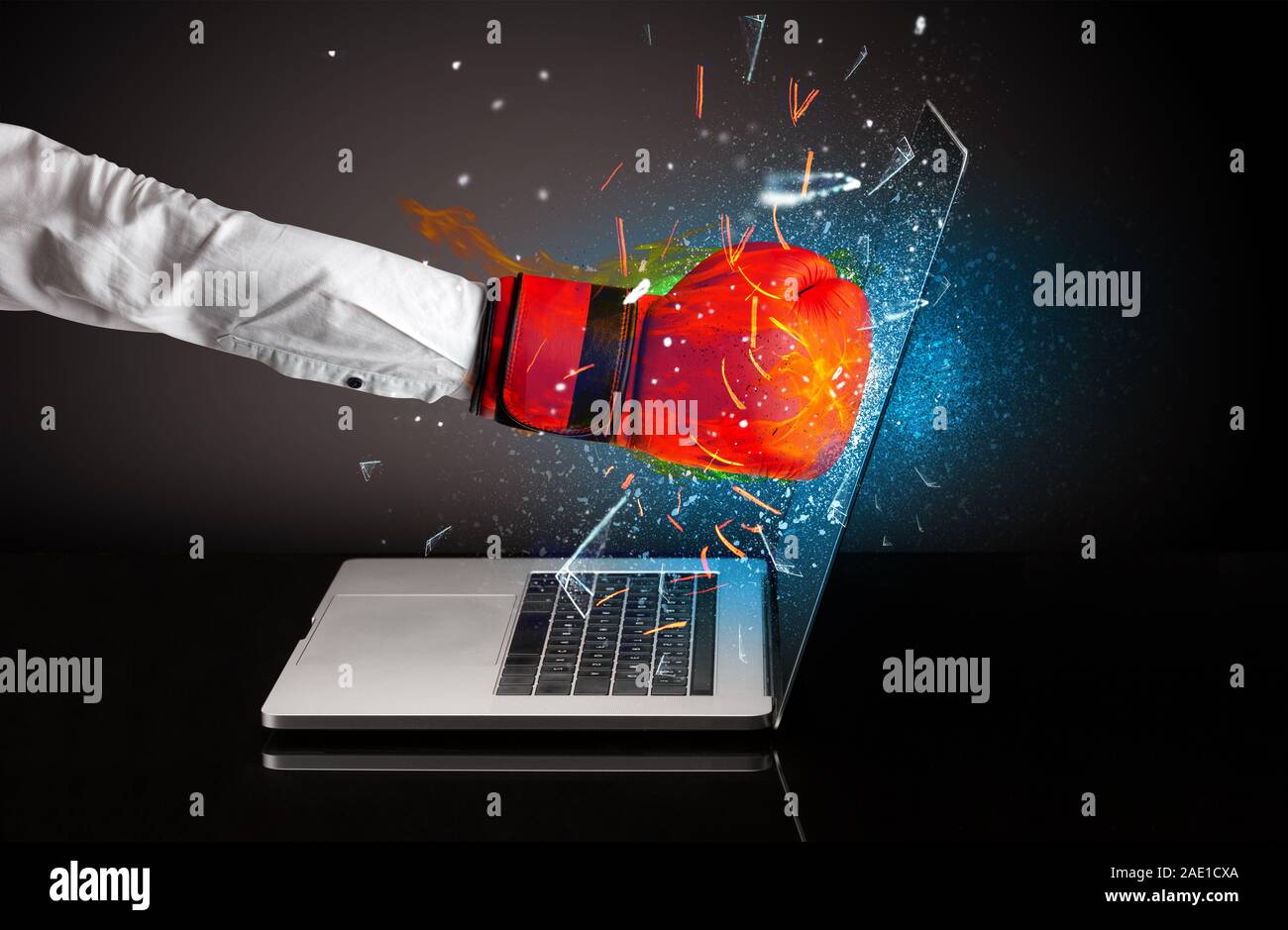 Fist hitting a computer screen hi-res stock photography and images - Alamy