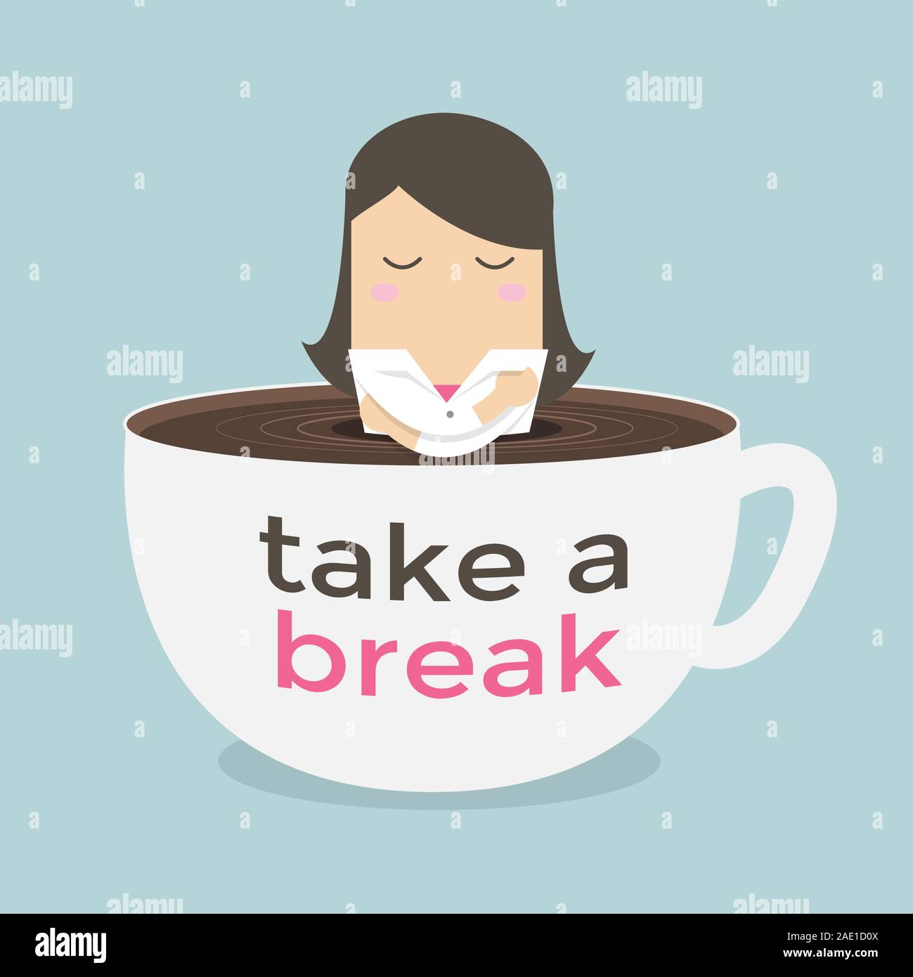 Woman in a bubble at work Stock Vector Images - Alamy