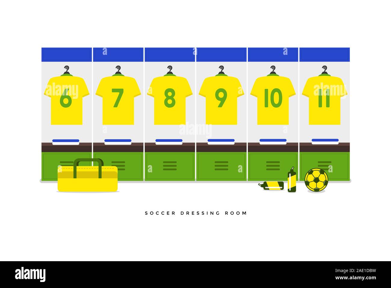 Empty football locker room Cut Out Stock Images & Pictures - Alamy