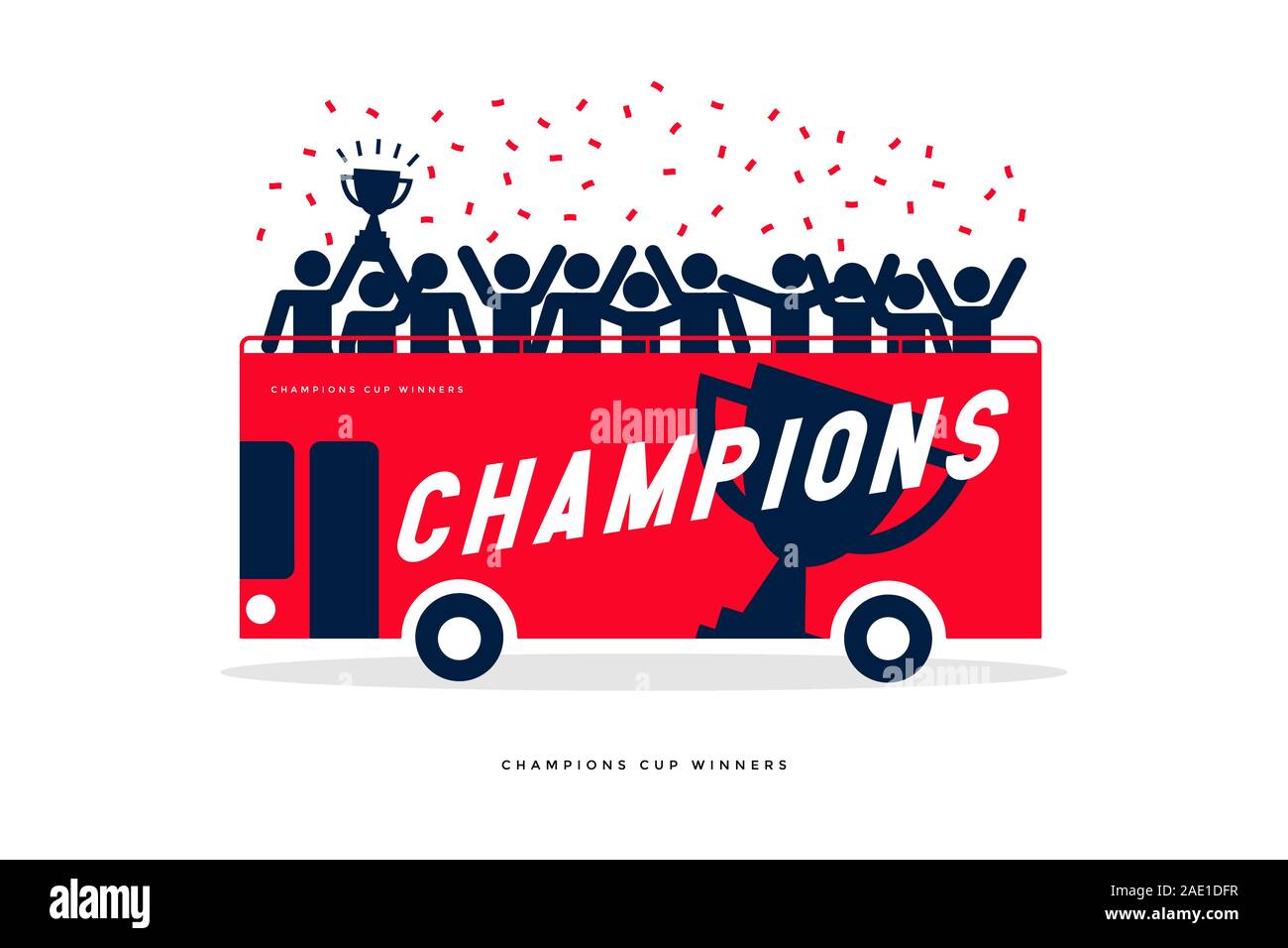 Stick Figures of The Winner Cup Soccer or Football Champions ...