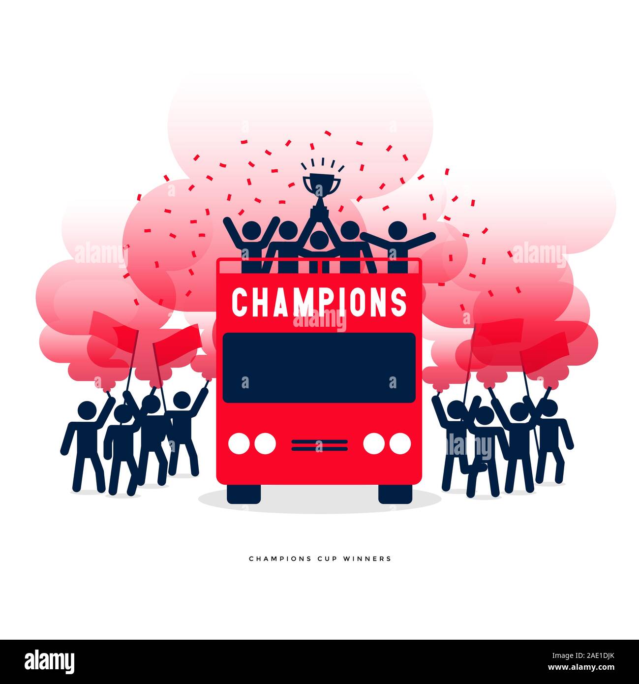 Stick Figures of The Winner Cup Soccer or Football Champions ...