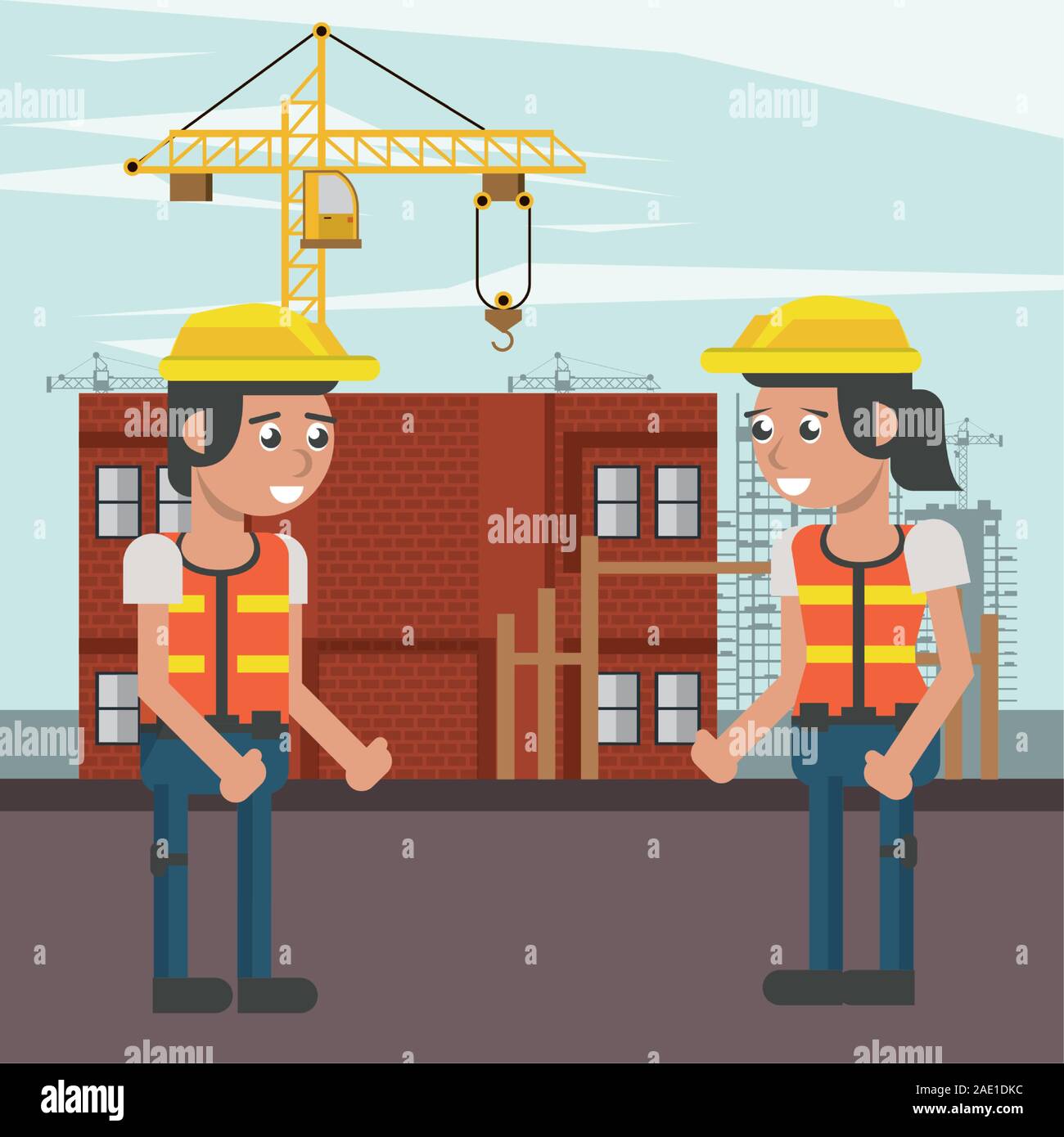 Construction workers safety helmets Stock Vector Images - Alamy