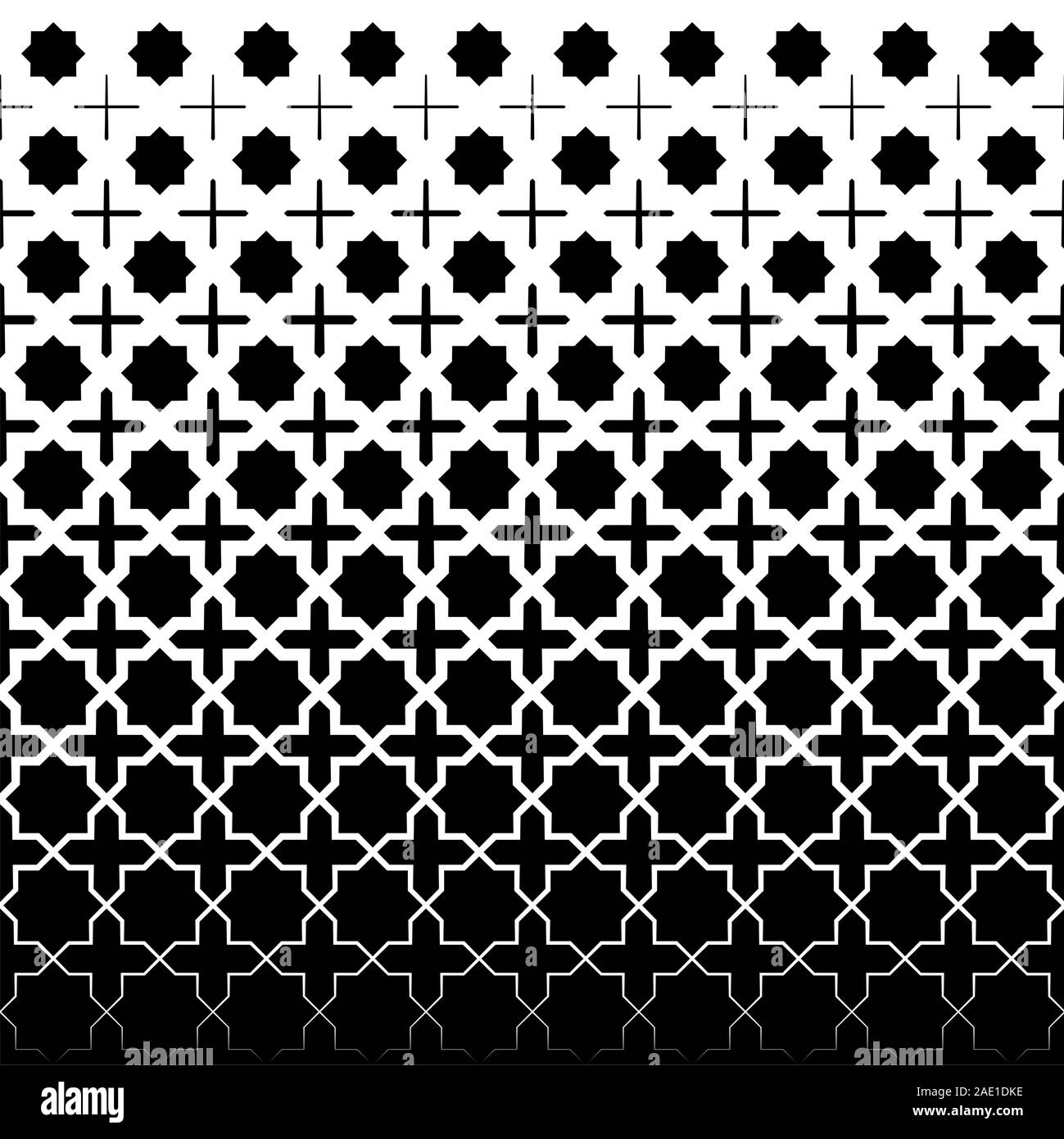 Ancient classical Arabic geometric pattern. .Black figurs. on a white ...