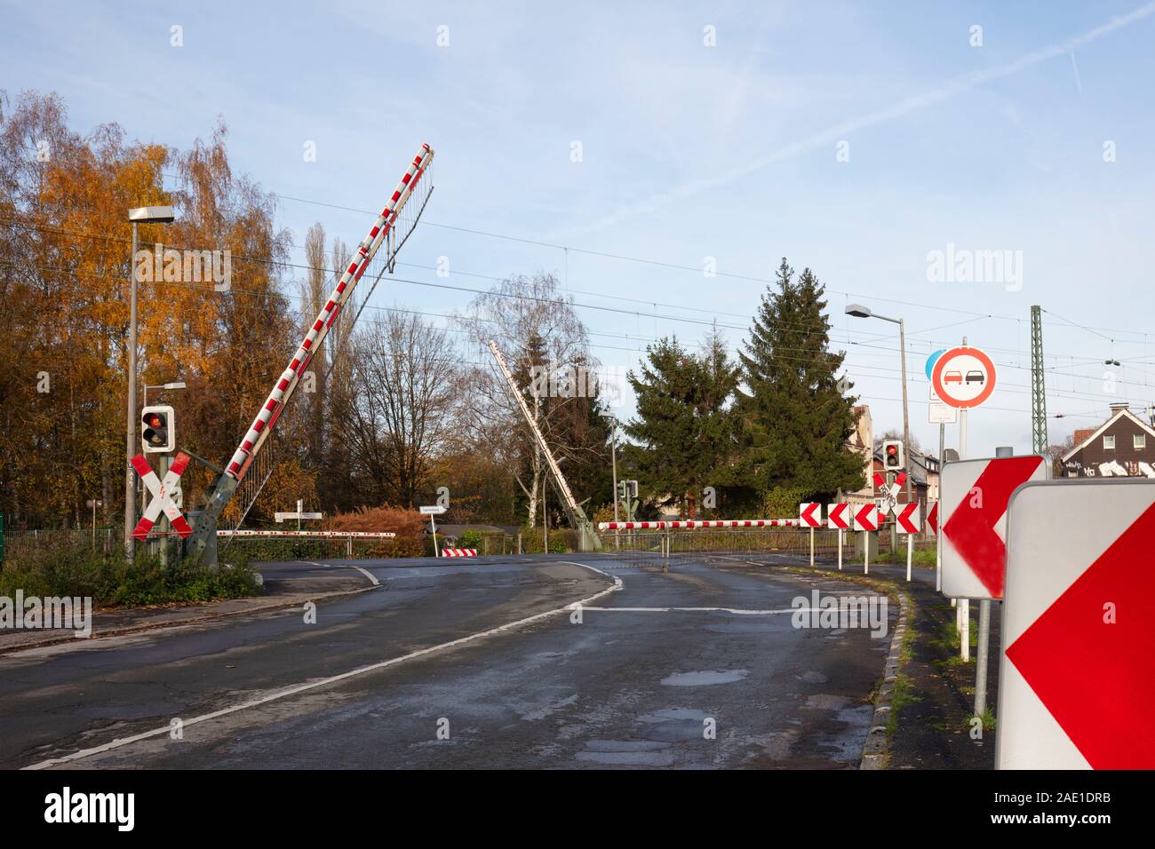 Railway crossing gate, Dortmund, North Rhine-Westphalia, Germany ...