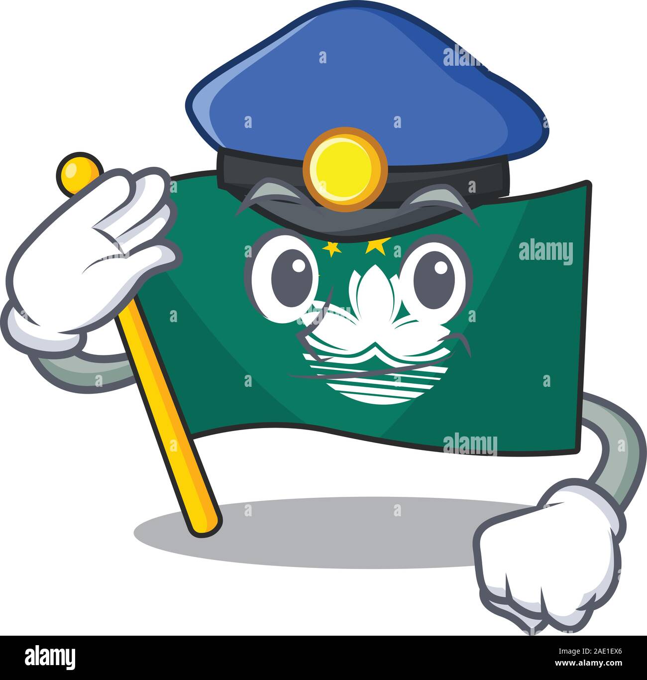 Flag macau Cartoon character dressed as a Police officer Stock Vector ...