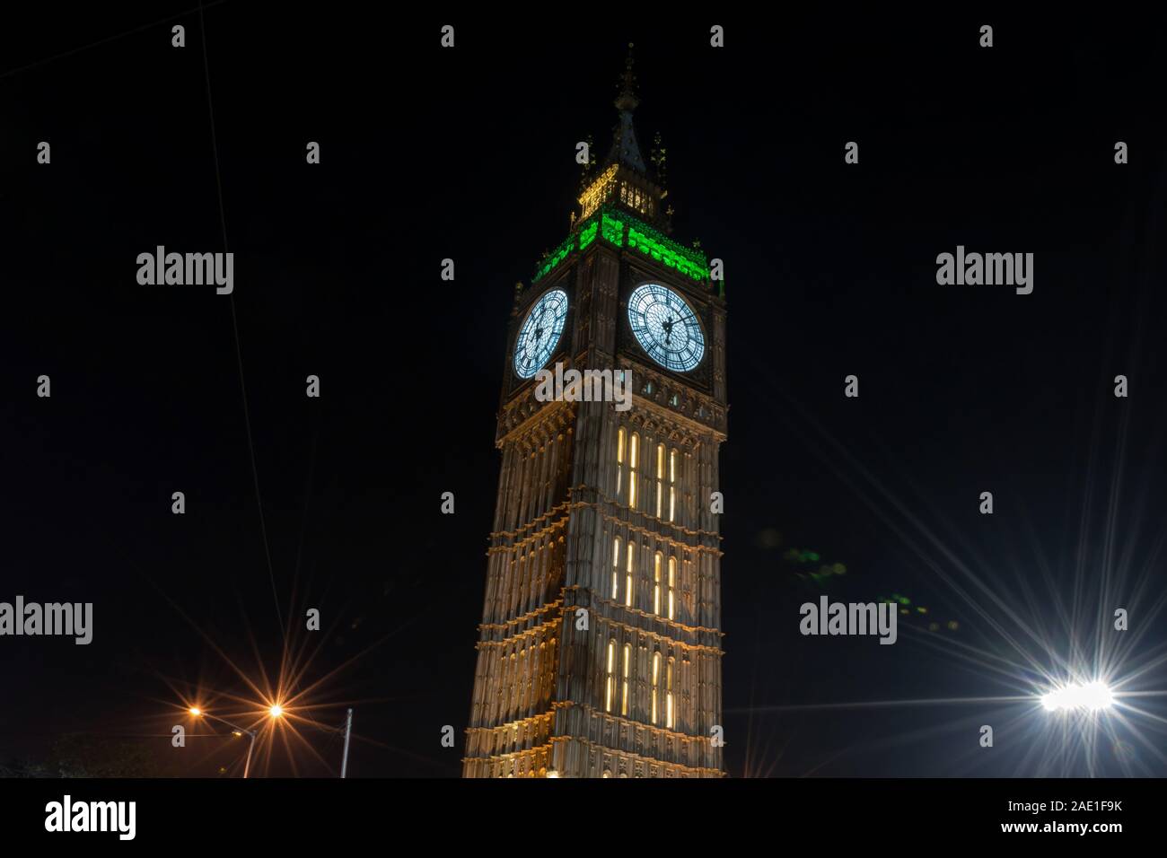 Big watch or clock tower partial display as clone model of Big Ben ...