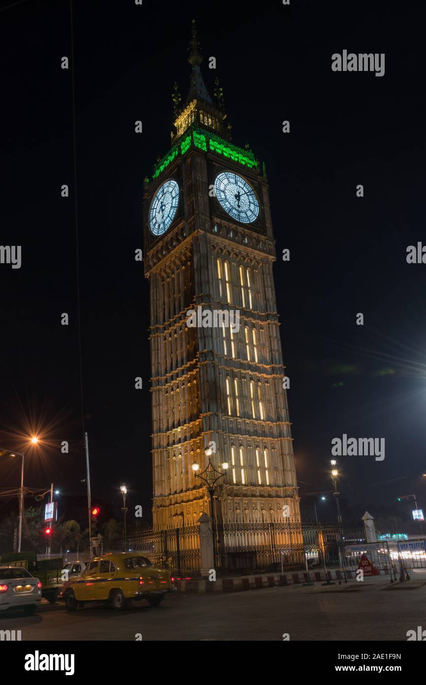 Big watch or clock tower partial display as clone model of Big Ben ...