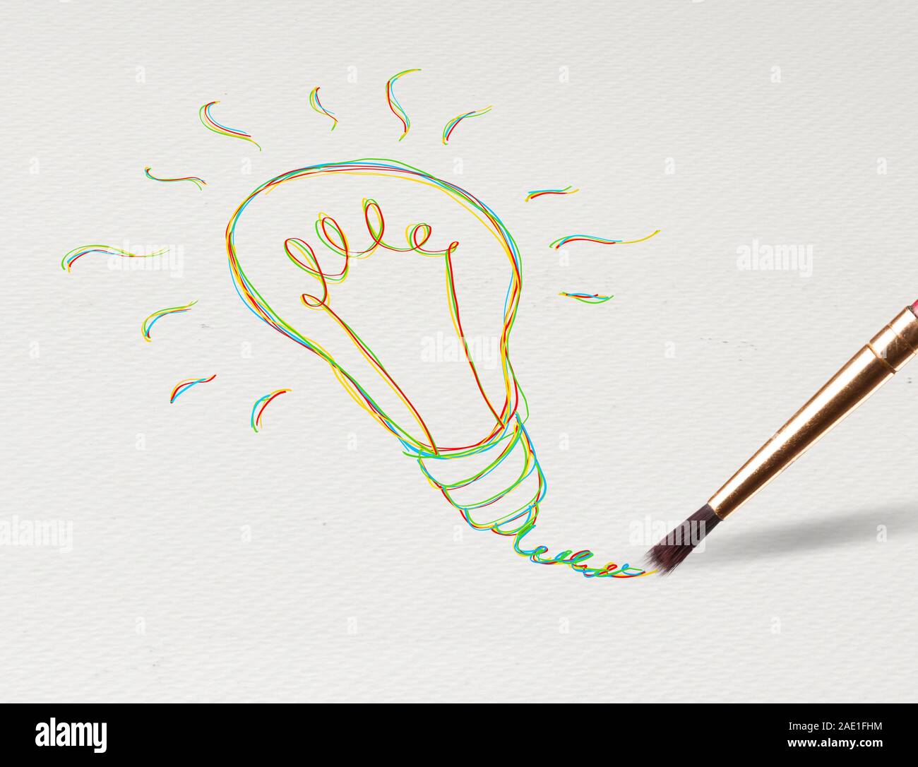 Pencil drawing new idea bulb on white paper Stock Photo - Alamy