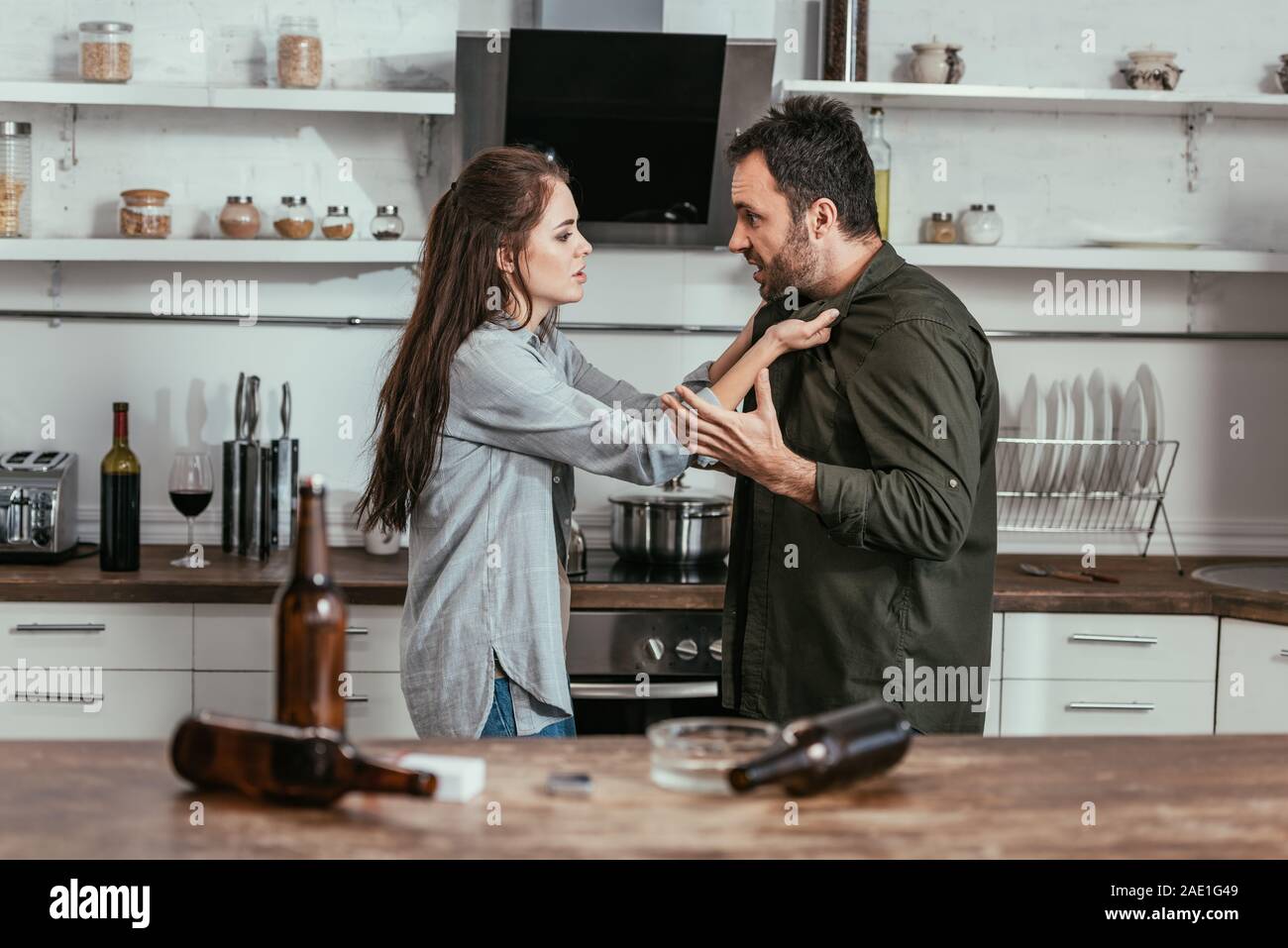 Woman angry alcohol hi-res stock photography and images - Alamy