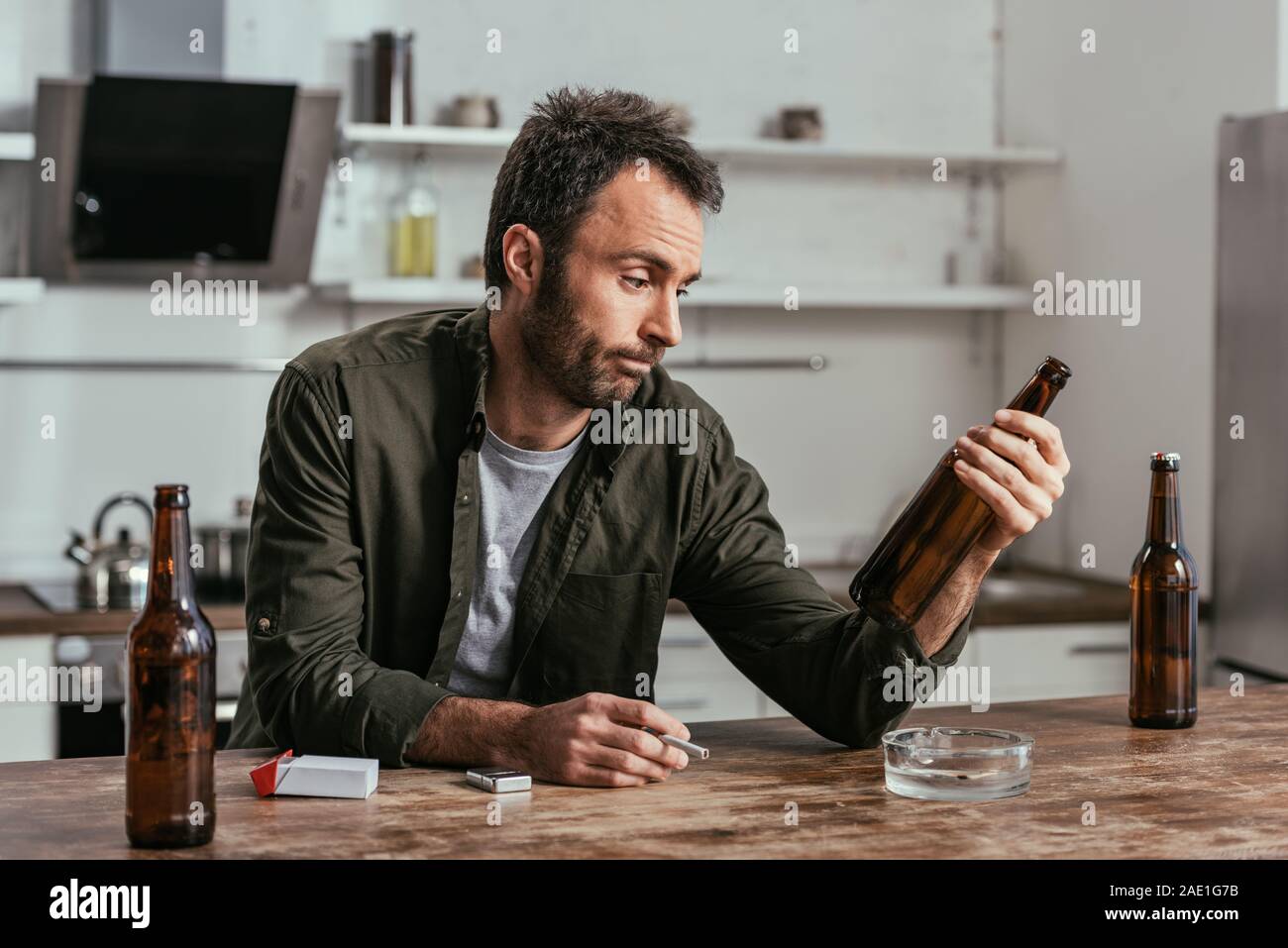 Ashtray and beer home hi-res stock photography and images - Alamy