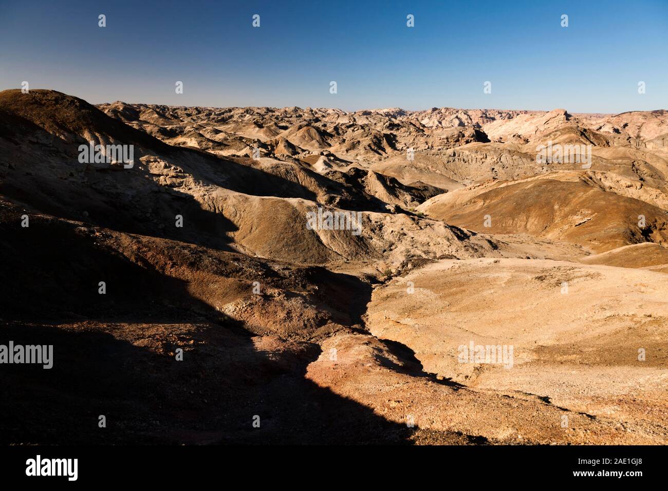 Moon Landscape, eroded hills and valleys, near Swakopmund, Namib desert ...