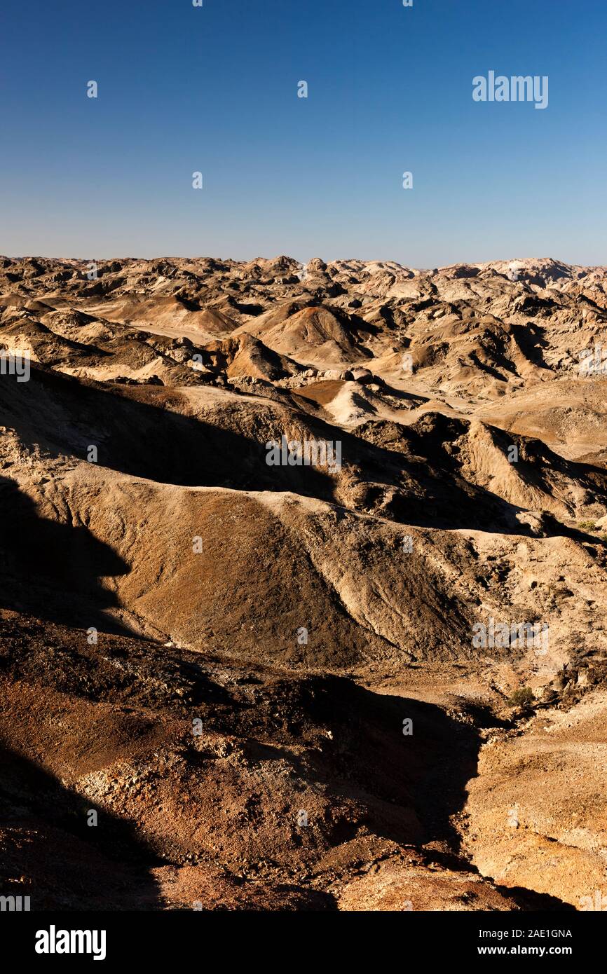 Moon Landscape, eroded hills and valleys, near Swakopmund, Namib desert ...
