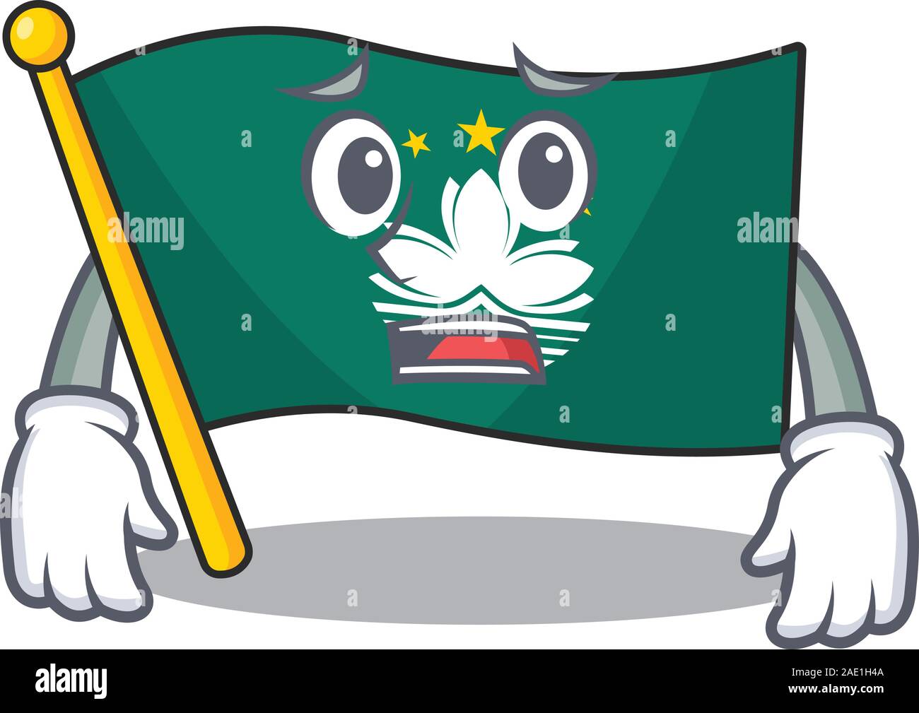 Flag macau Cartoon character showing afraid look face Stock Vector ...