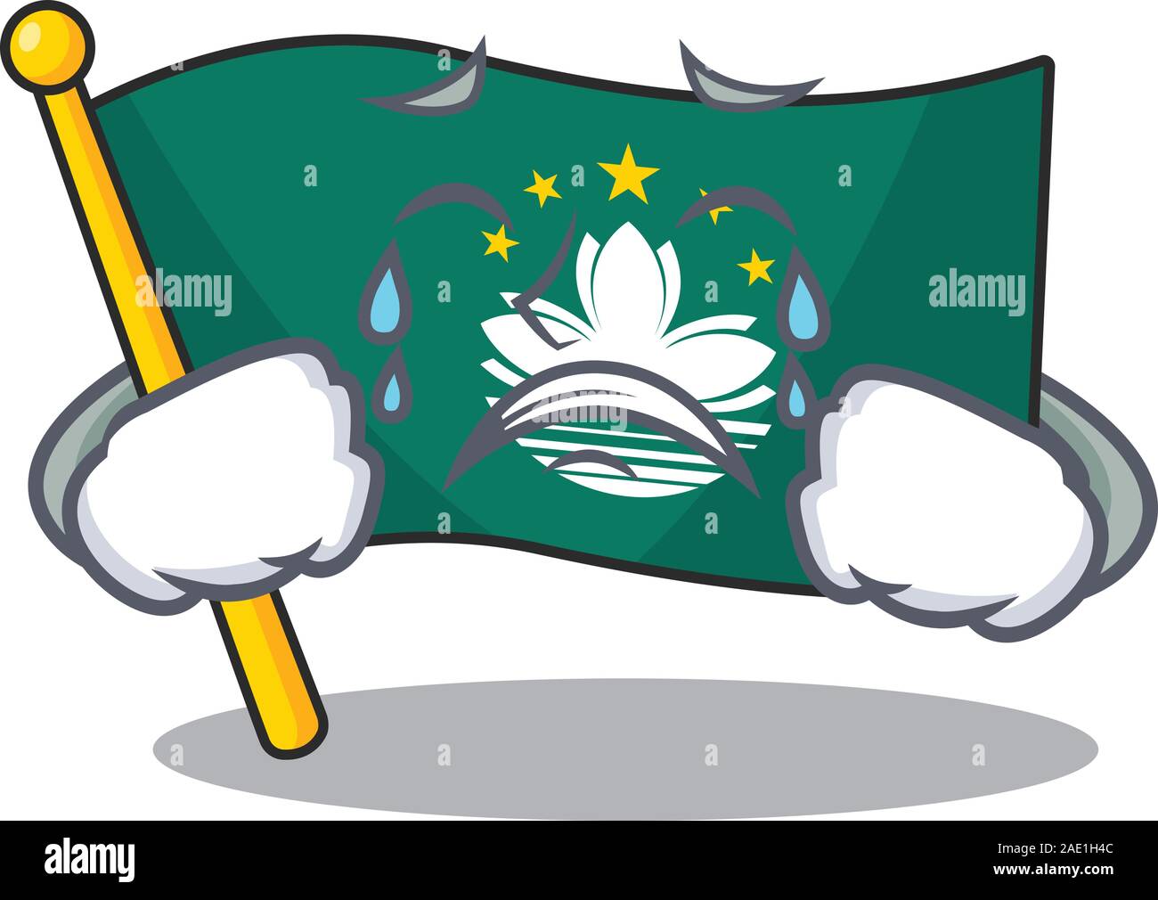 Sad Crying flag macau mascot cartoon style Stock Vector Image & Art - Alamy