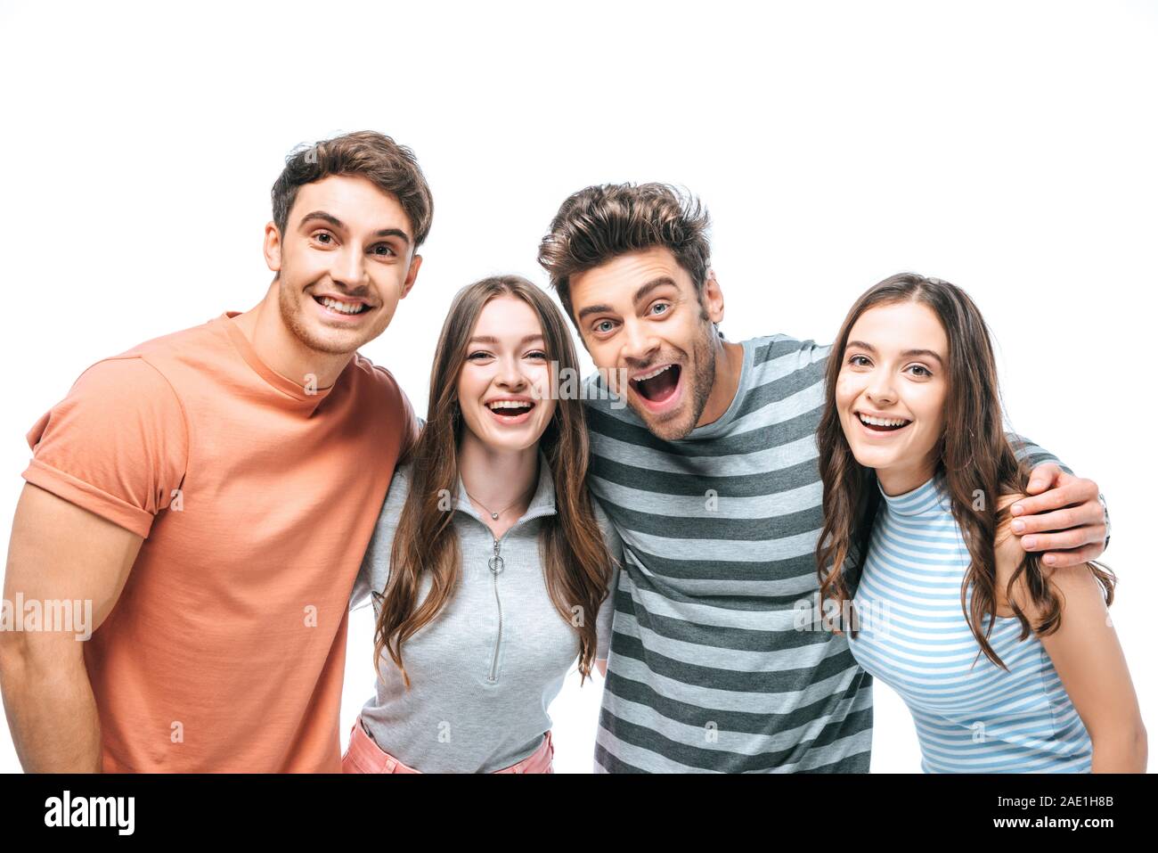 Adult friends hugging Cut Out Stock Images & Pictures - Alamy