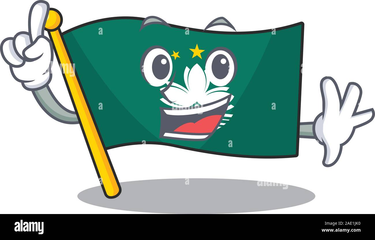 Finger flag macau in mascot cartoon character style Stock Vector Image ...