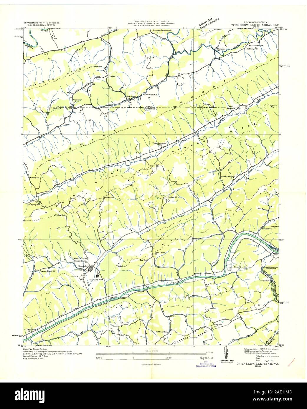 Map Of East Tennessee Sneedville Old Historical Maps Of Sneedville, TN