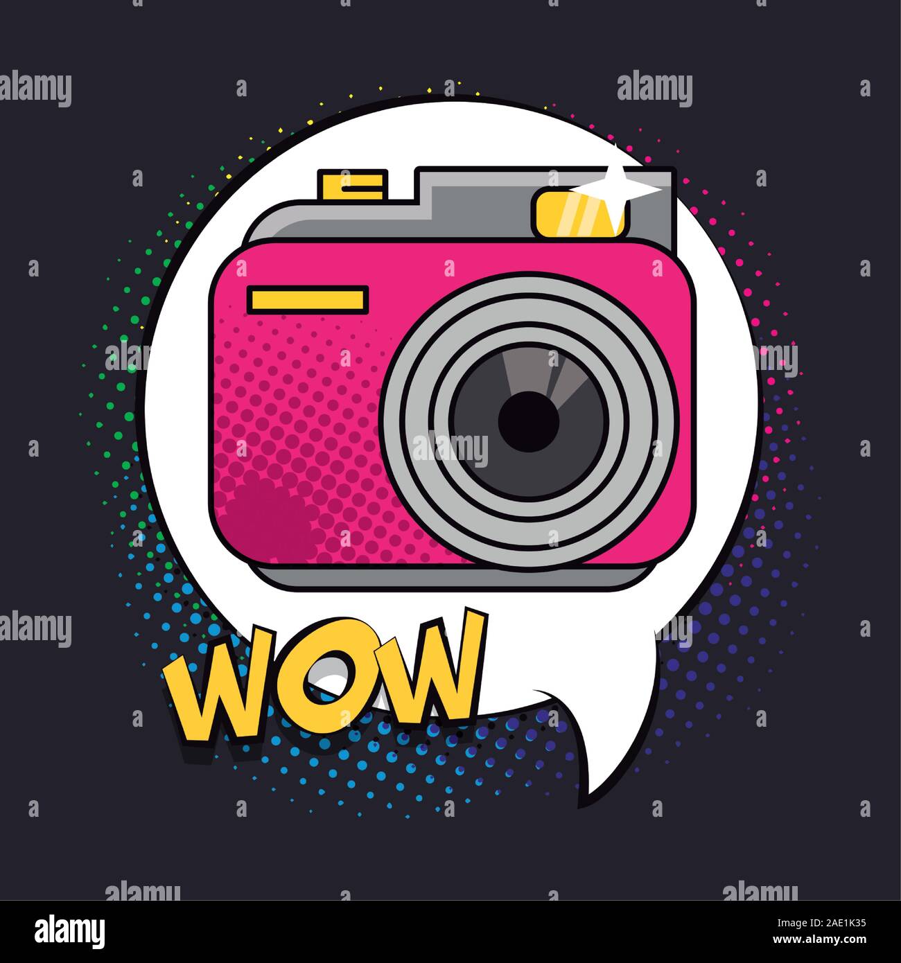 poster pop art style with camera photographic Stock Vector Image & Art ...