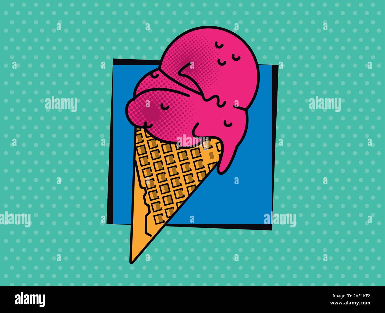 poster pop art style with ice cream Stock Vector Image & Art - Alamy