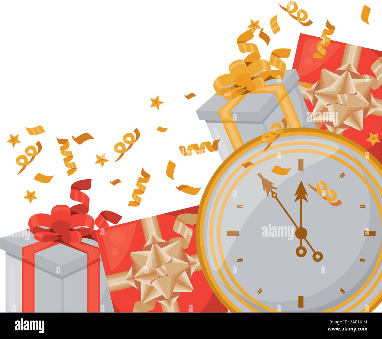 gifts boxes presents with time clock Stock Vector Image & Art - Alamy