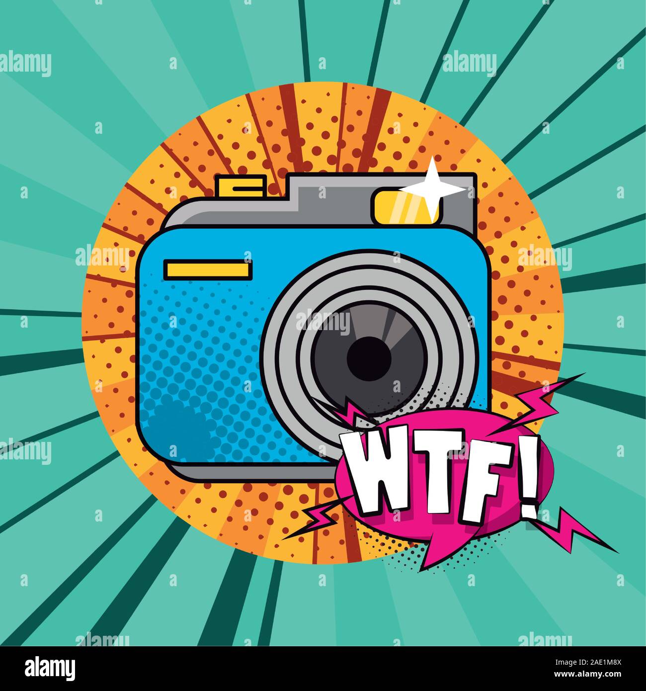poster pop art style with camera photographic Stock Vector Image & Art ...